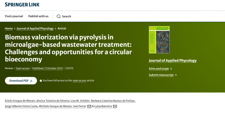 GreenCoLab Publications - Original Article at Journal of Applied Phycology