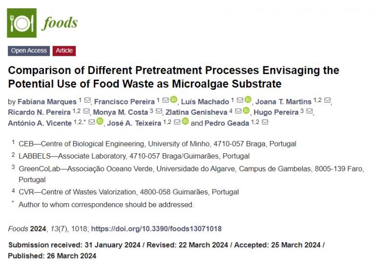 GreenCoLab Publications - Article at Foods Journal